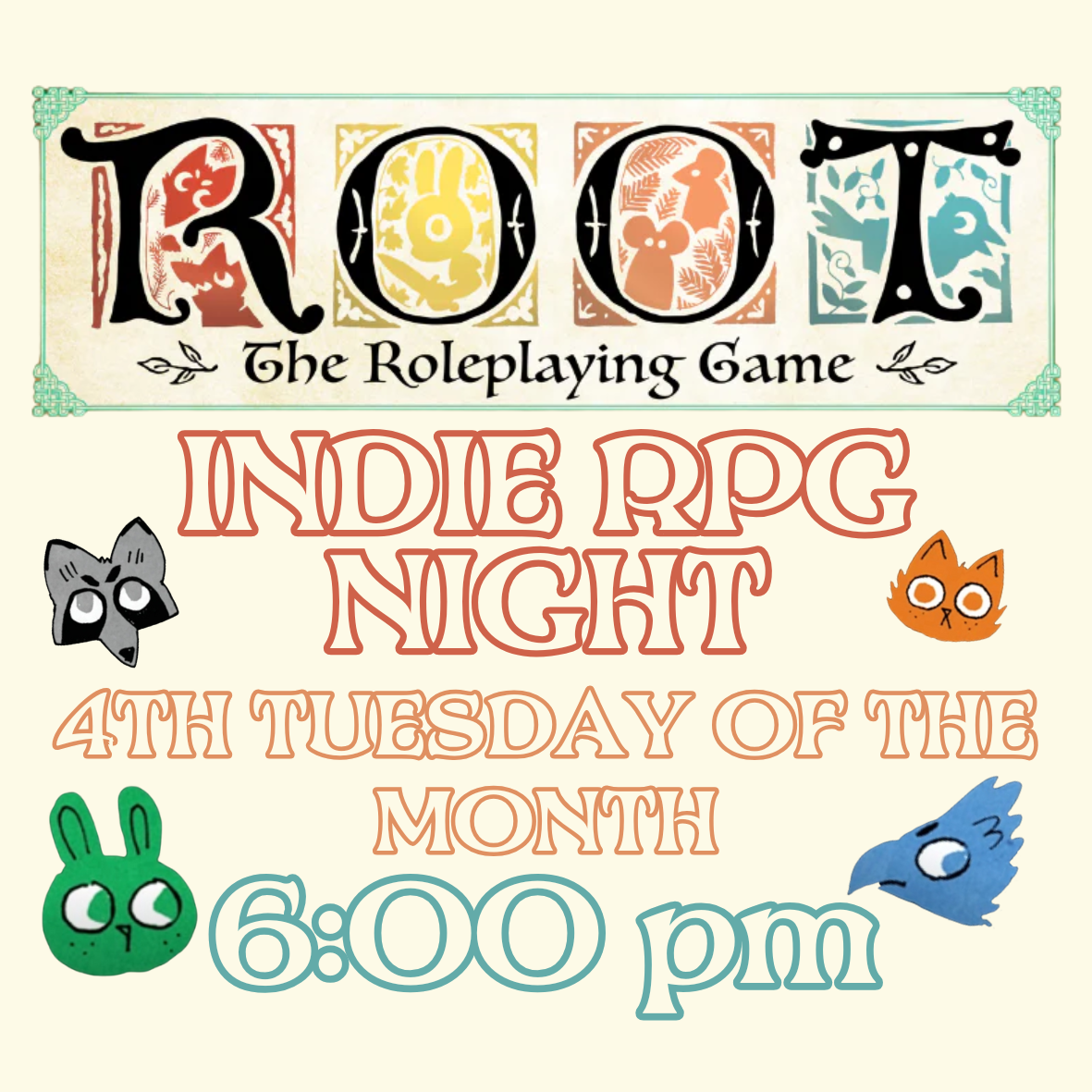 Indie RPG Night – Fourth Tuesday | Emerald Tavern Games & Cafe
